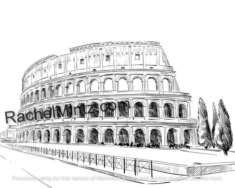 Backpacking Europe - Famous Urban Landscapes, PDF Coloring Book - Euro ...