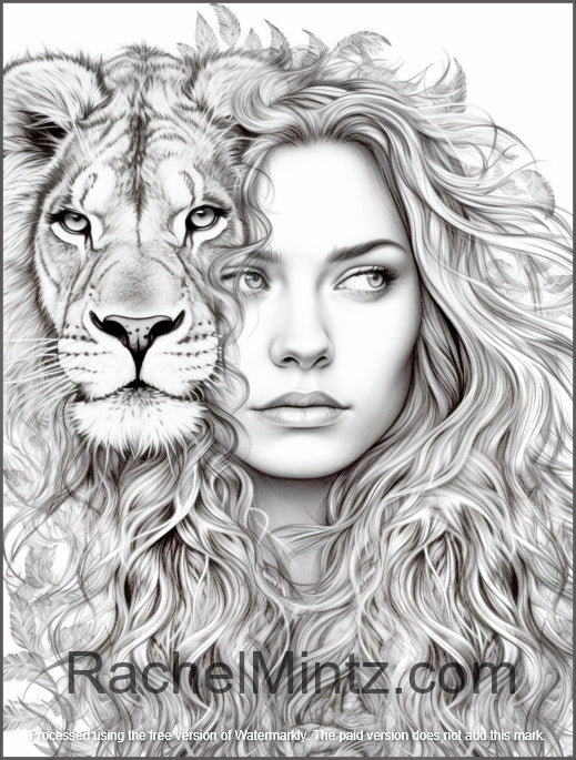 Beastly Beautiful - Grayscale Coloring Book Gorgeous Portraits and Wil ...