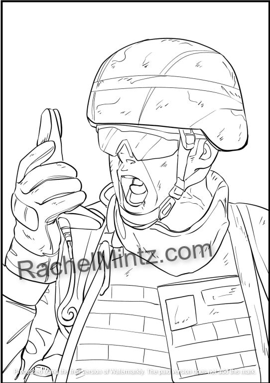 Combat Zone - Action Packed Military, PDF Coloring Book For Adults ...