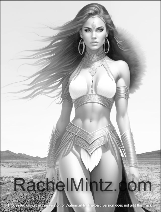 Hot Sexy Barbarians Grayscale Coloring Book For Adults Digital Pdf