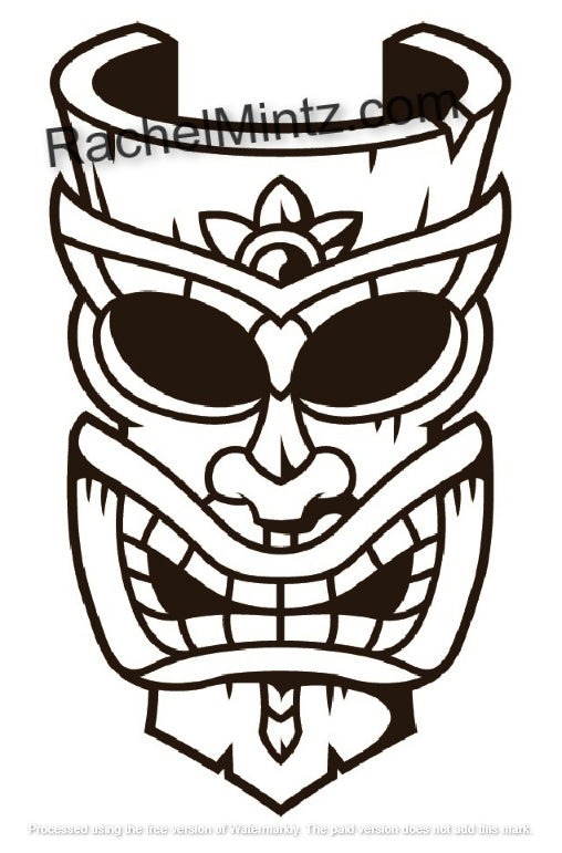 Hawaiian Masks - EASY Large Print PDF Coloring Book For Seniors or Vis ...