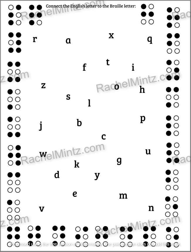 Beginners Braille Tutorial for The Sighted (Digital PDF Pages) Grade 1 ...