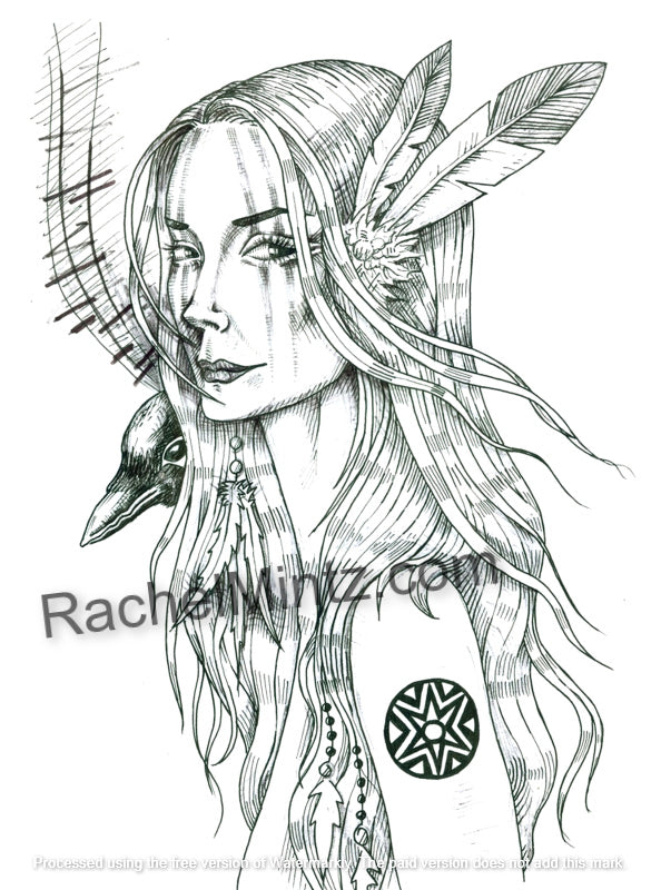 Native American Beauty Coloring (PDF Book) With Gorgeous Native Indian ...