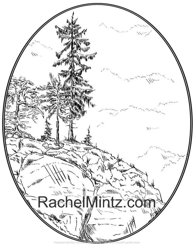 100 Landscapes Coloring Book - Realistic & Picturesque Nature Outdoors ...