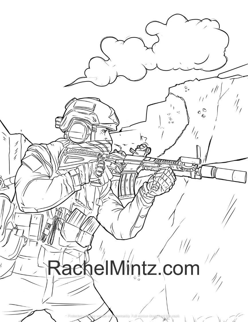 100 Military Coloring Pages - Army Soldiers, Air Force, Special Forces ...