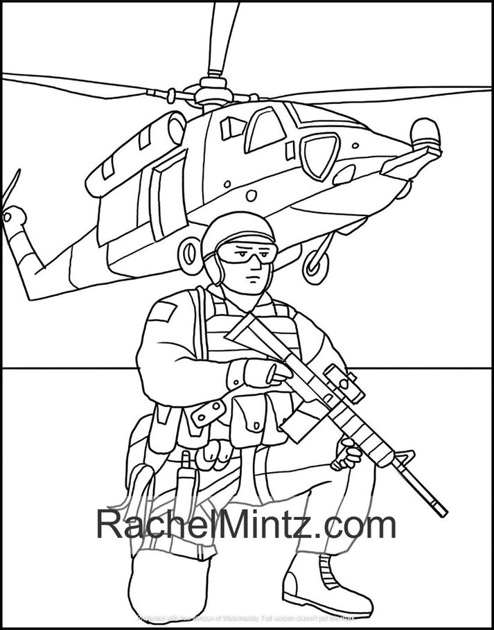100 Military Coloring Pages - Army Soldiers, Air Force, Special Forces ...