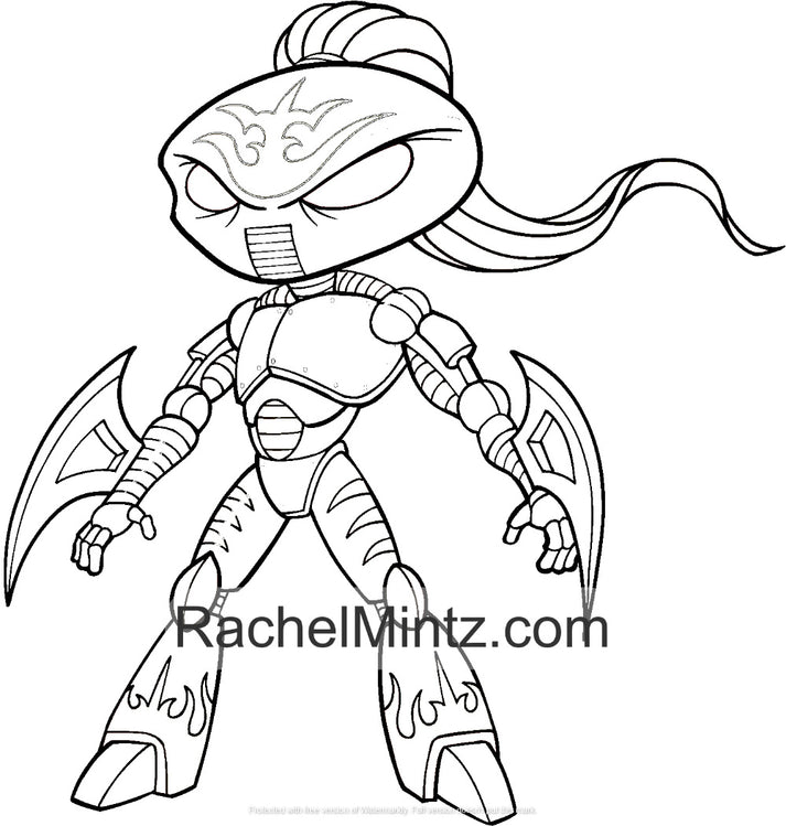 100 Ninja Robots Coloring Pages For Kids Ages 5-9 - Dinosaurs, Dragons ...