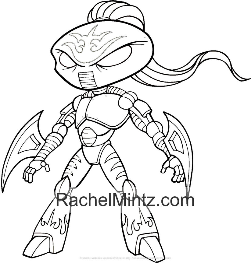 100 Ninja Robots Coloring Pages For Kids Ages 5-9 - Dinosaurs, Dragons ...