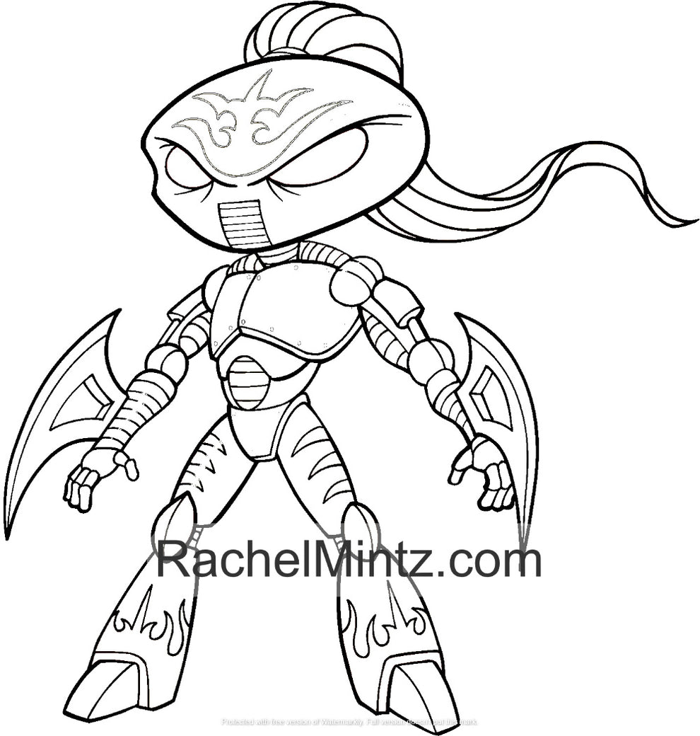 100 Ninja Robots Coloring Pages For Kids Ages 5-9 - Dinosaurs, Dragons ...
