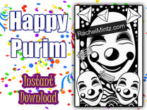Easy Purim Coloring - Large Print For All Ages, Celebrate With Esther ...