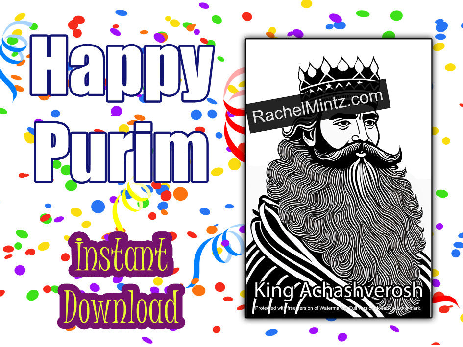 Easy Purim Coloring - Large Print For All Ages, Celebrate With Esther ...