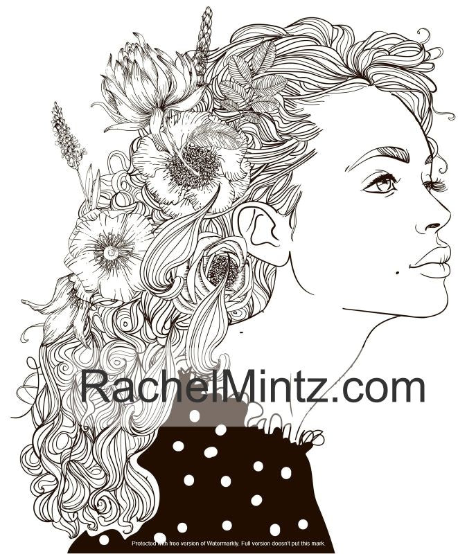 Alluring Portraits - Beautiful Women - PDF Coloring Book – Rachel Mintz ...