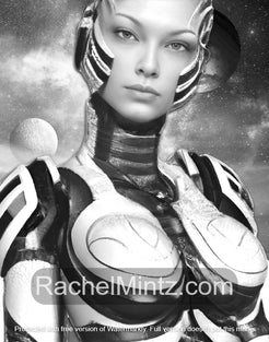 Beautiful Alien Women - Grayscale Coloring Book, 40 Sci Fi Portraits o ...