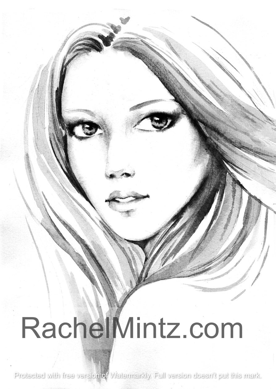 Beautiful Women Portraits - Gorgeous Women Faces To Color, PDF Book ...