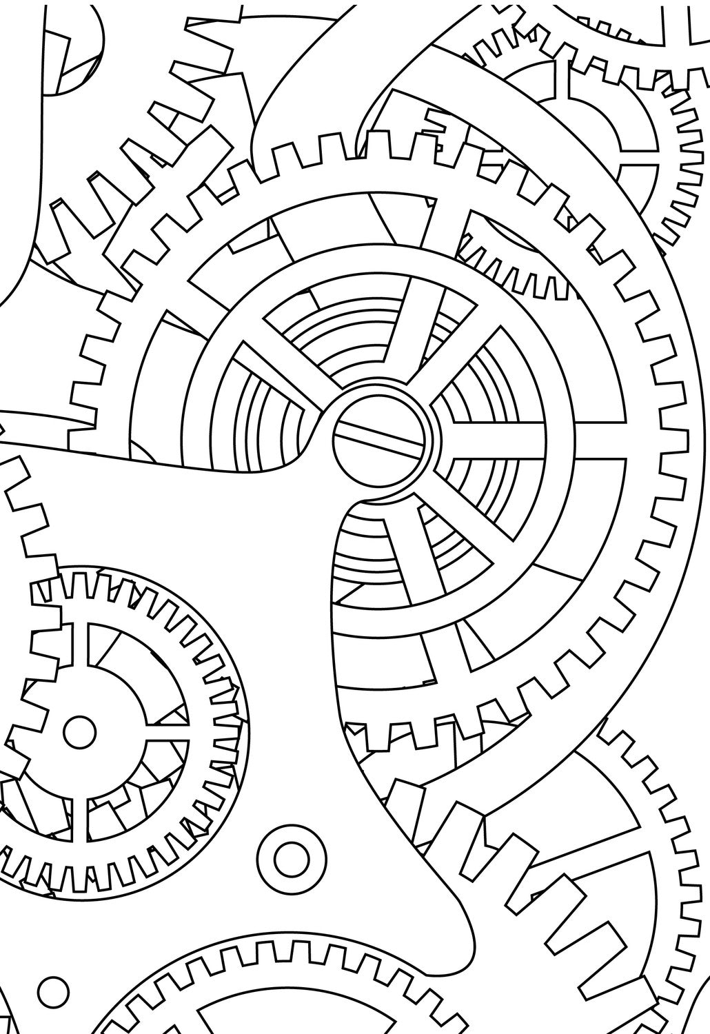 Clockwork Mechanics - Machine Cogwheels Technical Patterns, 3D Parts B ...