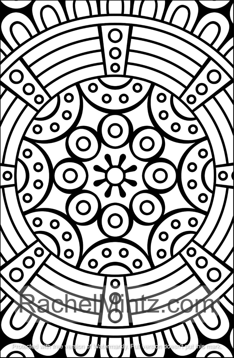 Close Up Mandala - Large Print Designs, PDF Coloring Book – Rachel ...