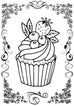 Cupcakes Feast - EASY Large Print, PDF Coloring Book For Adults ...