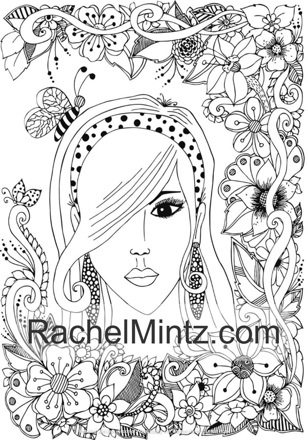 Floral & Beauty Anti Stress Relaxation Coloring For Adults - Digital C ...