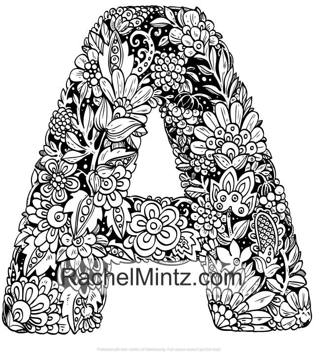 Floral Letters - Blooming ABC Flowers Typography Designs (Digital Colo ...