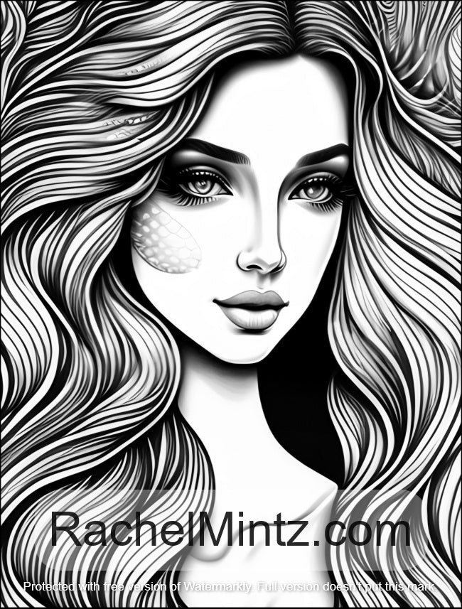 Hair Flow - Wavy Hair Coloring Book, Beautiful Girls With Long Curly S ...