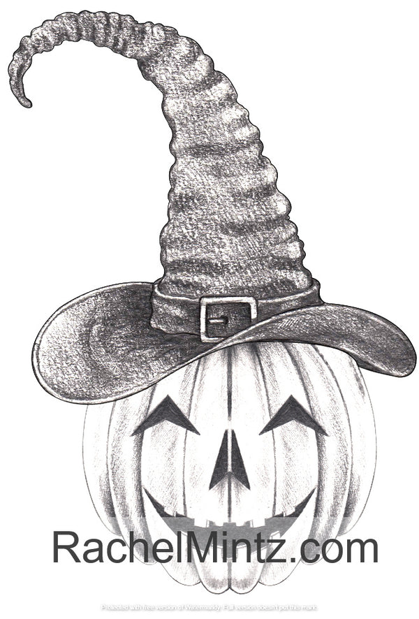 Halloween Skulls Feast - Witches and Pumpkins Grayscale, PDF Coloring ...