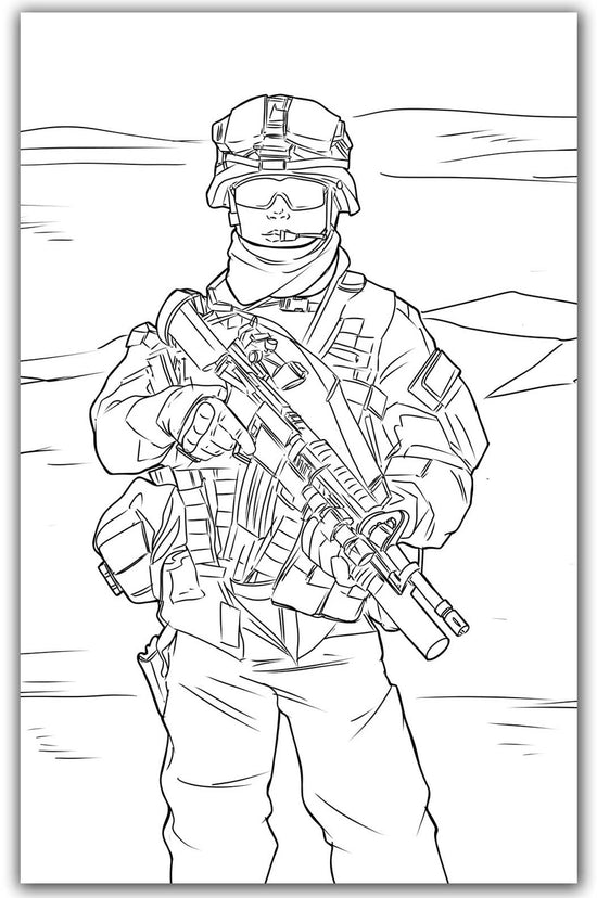 Heroes Under Fire - Military Combat Scenes,, PDF Coloring Book For Tee ...