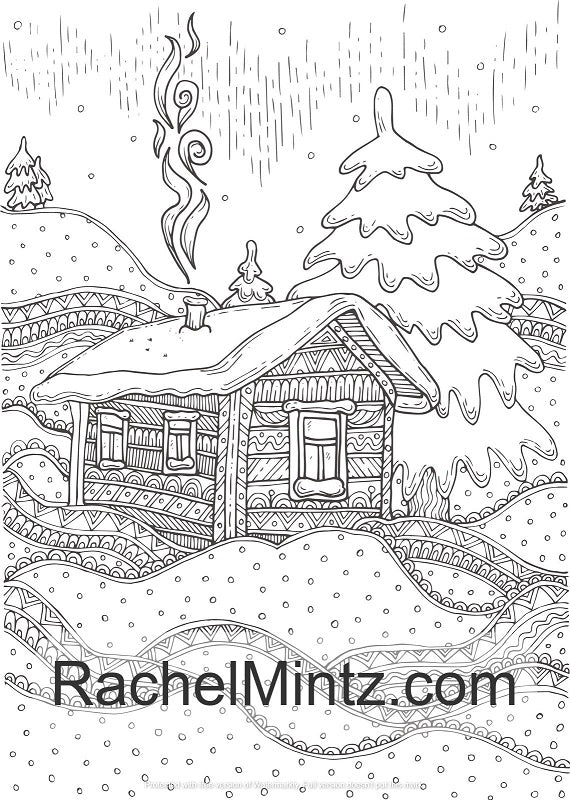 Jingle Frost - Winter Christmas Coloring Book, Detailed Zentangle Patt ...