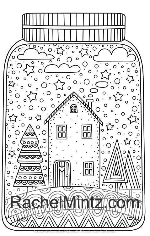 Jingle Frost - Winter Christmas Coloring Book, Detailed Zentangle Patt ...