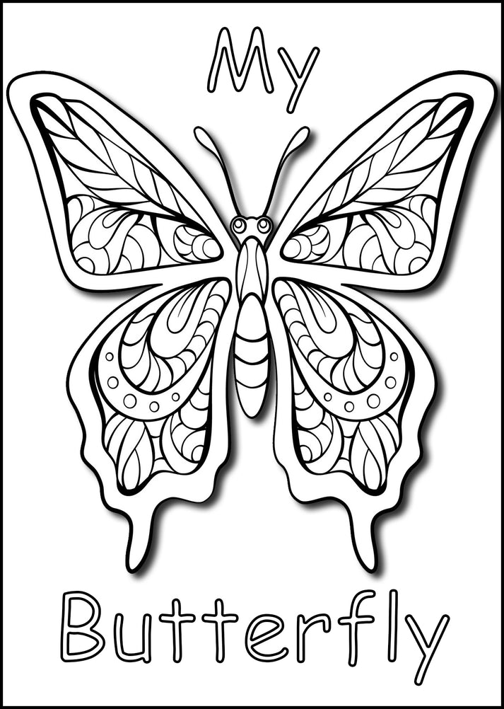 Large Print Butterflies - Beautiful Clear Bold Butterfly Lines and Pat ...