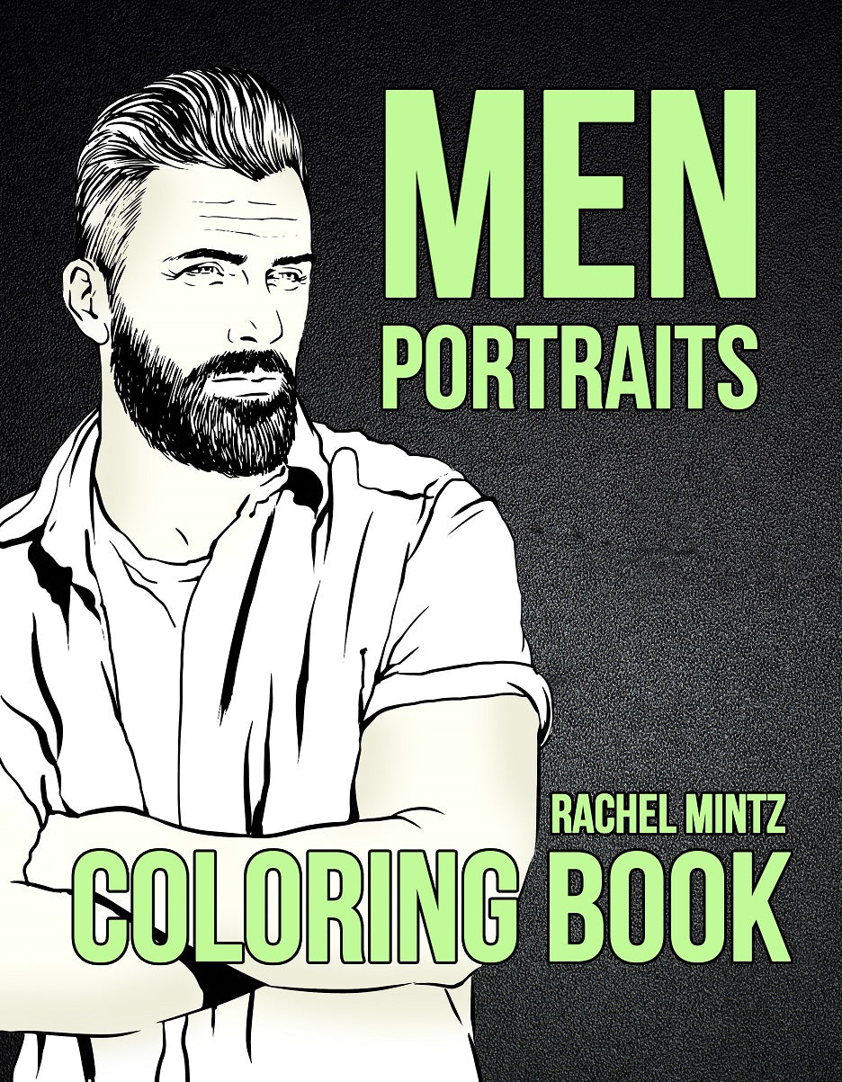 Men - Male Portraits of Handsome Guys Coloring (PDF Book) – Rachel ...