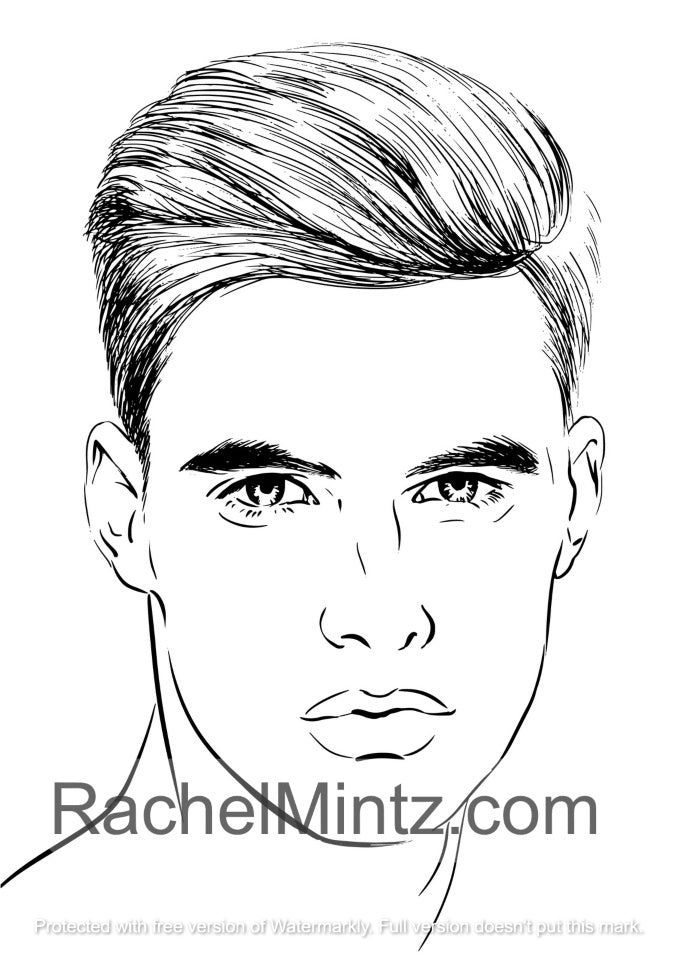 Men - Male Portraits of Handsome Guys Coloring (PDF Book) – Rachel ...