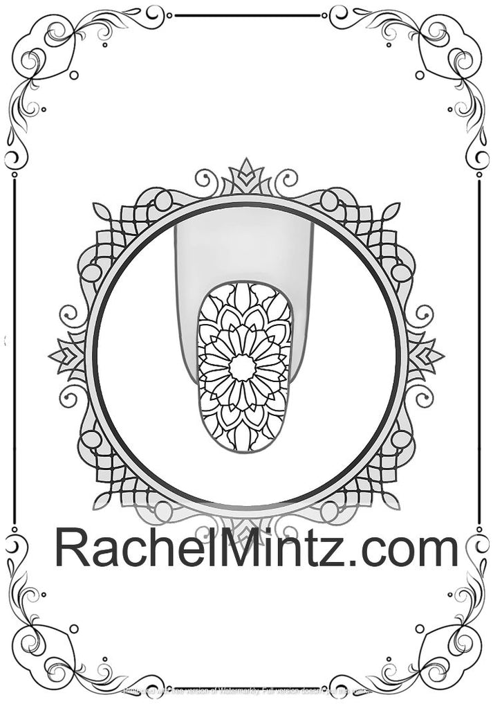 Nail Spa - Nail Art & Design Coloring Book, 55 Mandala Nail Patterns t ...