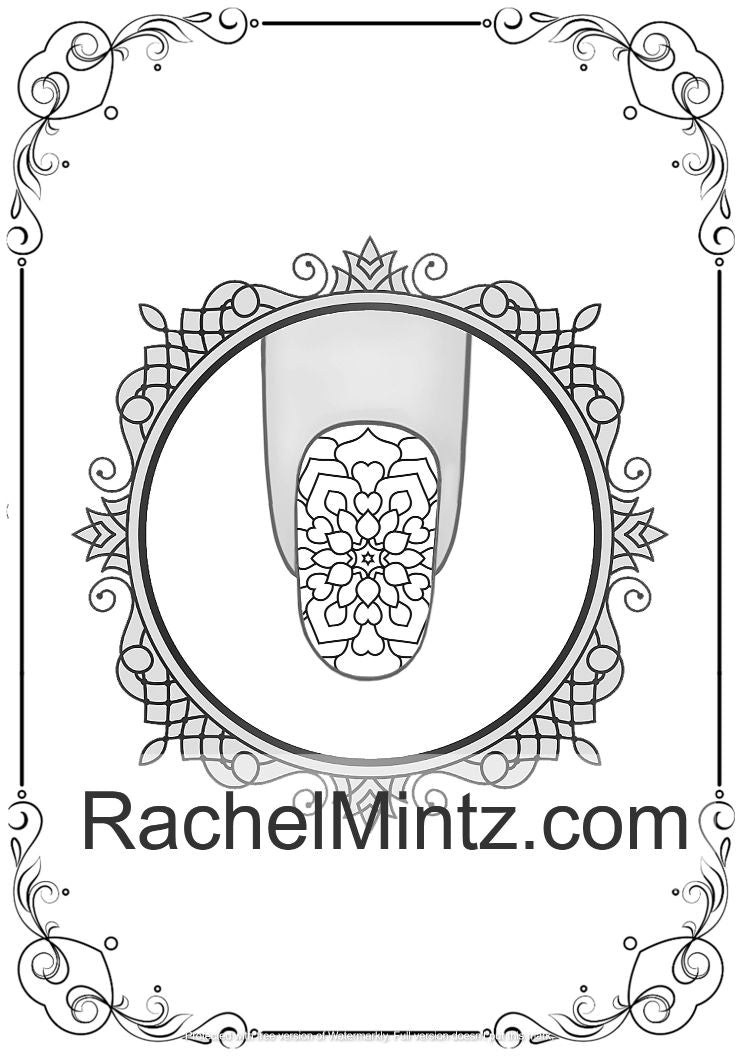 Nail Spa - Nail Art & Design Coloring Book, 55 Mandala Nail Patterns t ...