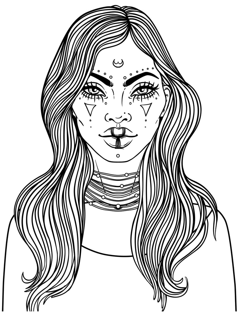 Occult Women - Mysterious Portraits Beautiful Witchcraft Coloring (PDF ...