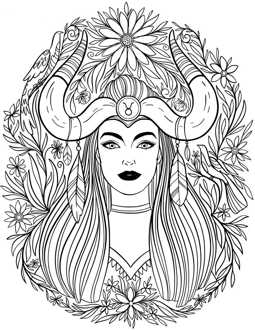 Occult Women - Mysterious Portraits Beautiful Witchcraft Coloring (PDF ...