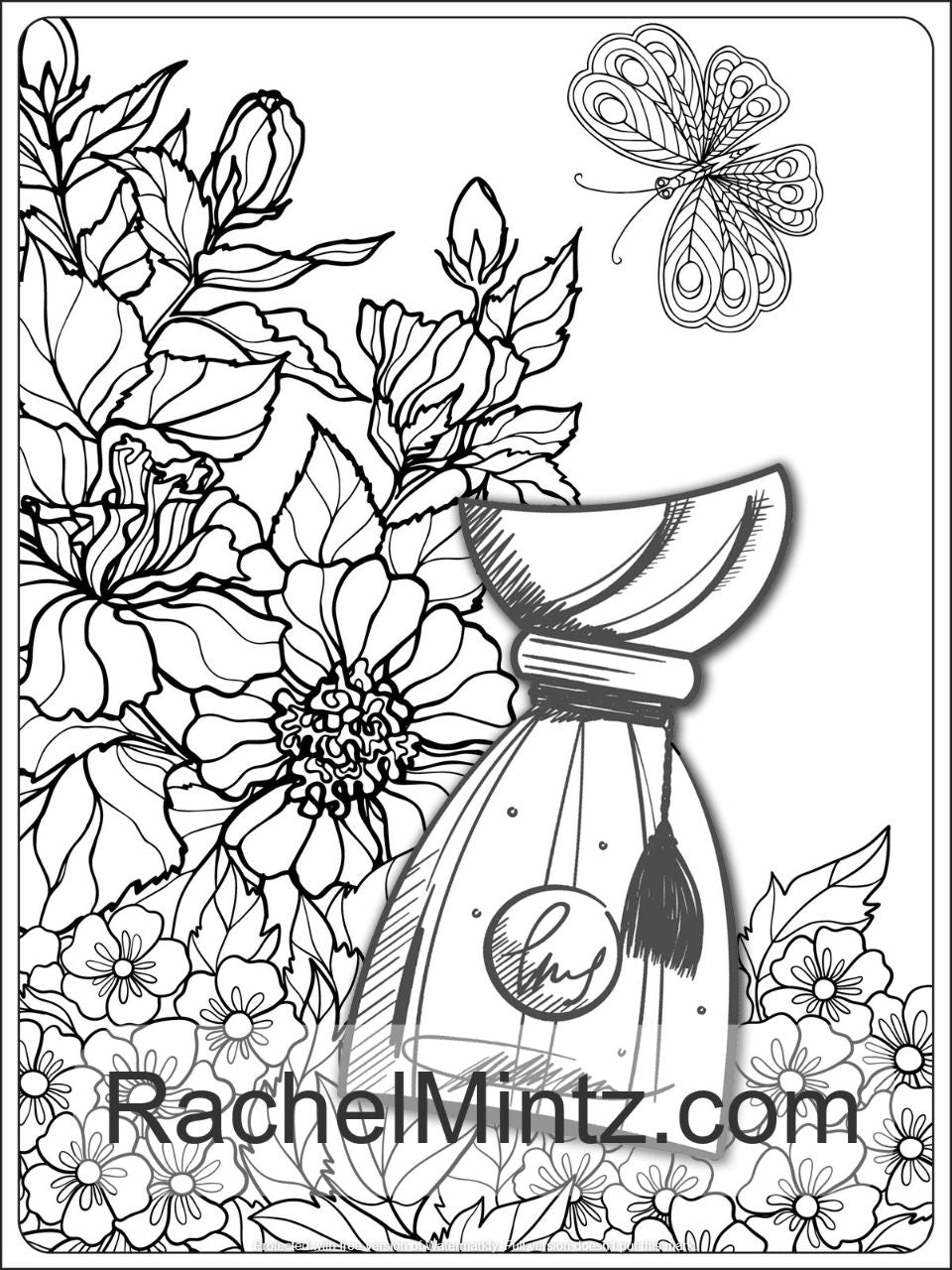 Floral Parfum - Perfume Bottles Coloring Book, Beautiful Women Designs ...