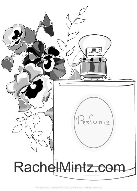 Floral Parfum - Perfume Bottles Coloring Book, Beautiful Women Designs ...