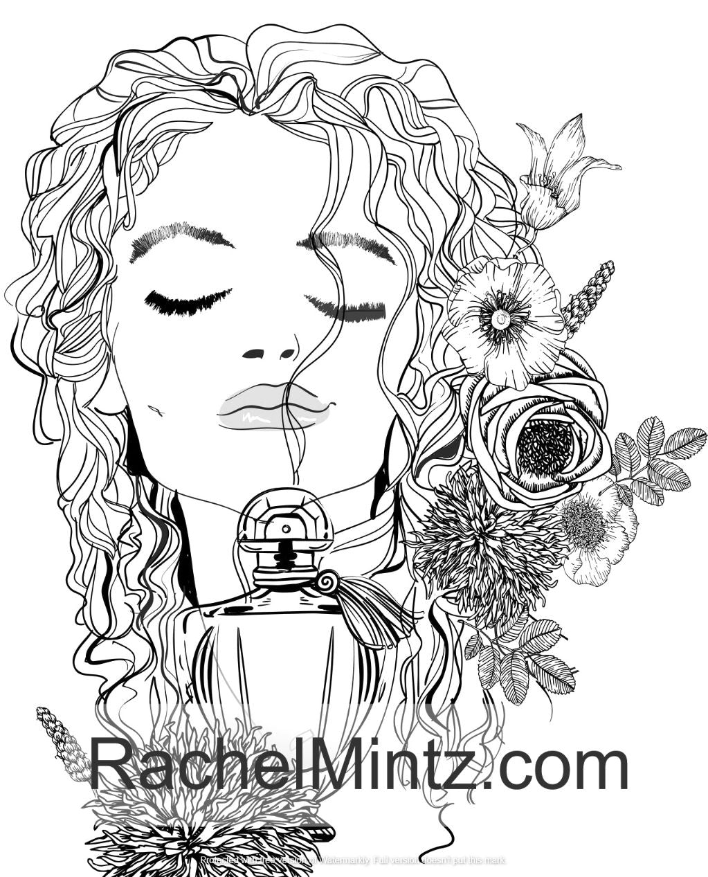 Floral Parfum - Perfume Bottles Coloring Book, Beautiful Women Designs ...