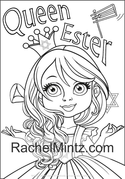 Purim Time - Coloring & Activity Book For Kids, Esther Scroll Figures ...