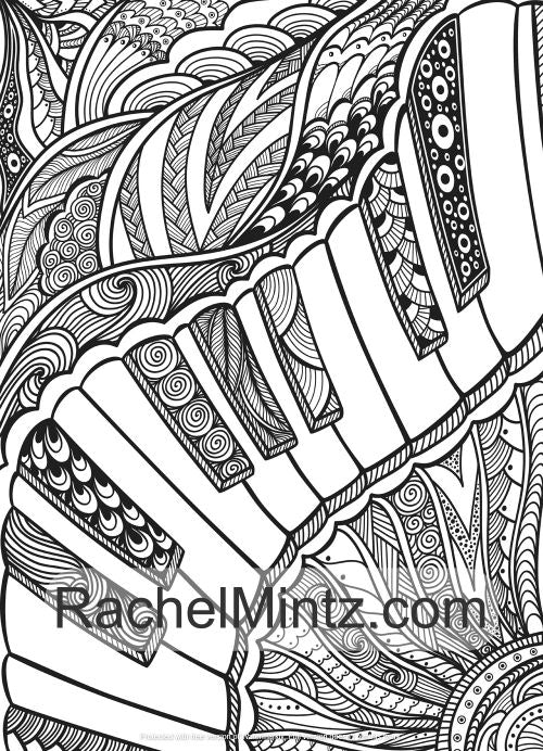 Relaxing Music - Musical Instruments With Anti Stress Mandala Designs ...