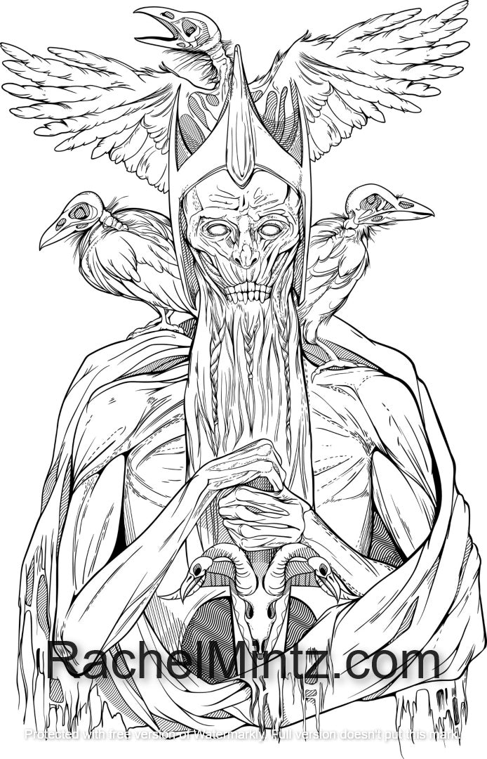 Skull & Dagger - Hell Skulls, Crossed Bones, Gothic Designs Coloring ...