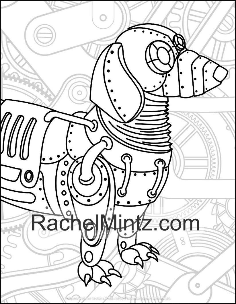 Steampunk Animals Coloring Book #1 - Vintage Mechanical Style, Retro F ...