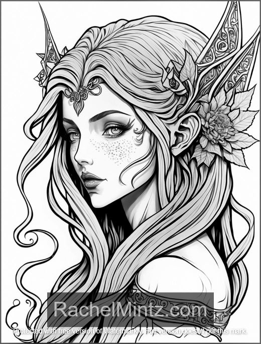 The Order of Paladin - Grayscale Coloring Book, Gorgeous Fantasy Queen ...