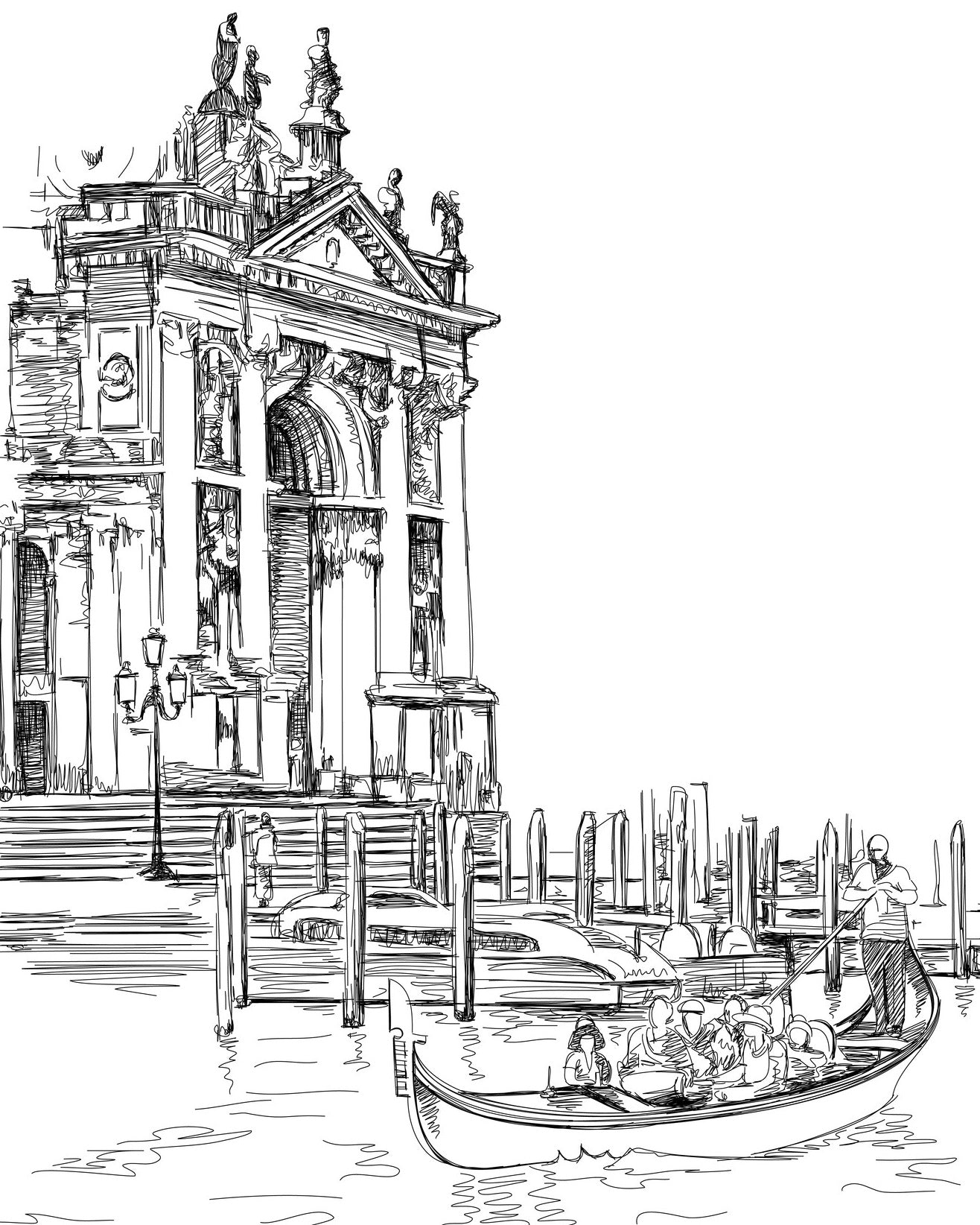 Venice Moments - Coloring (PDF Book) With Romantic Canals, Renaissance ...