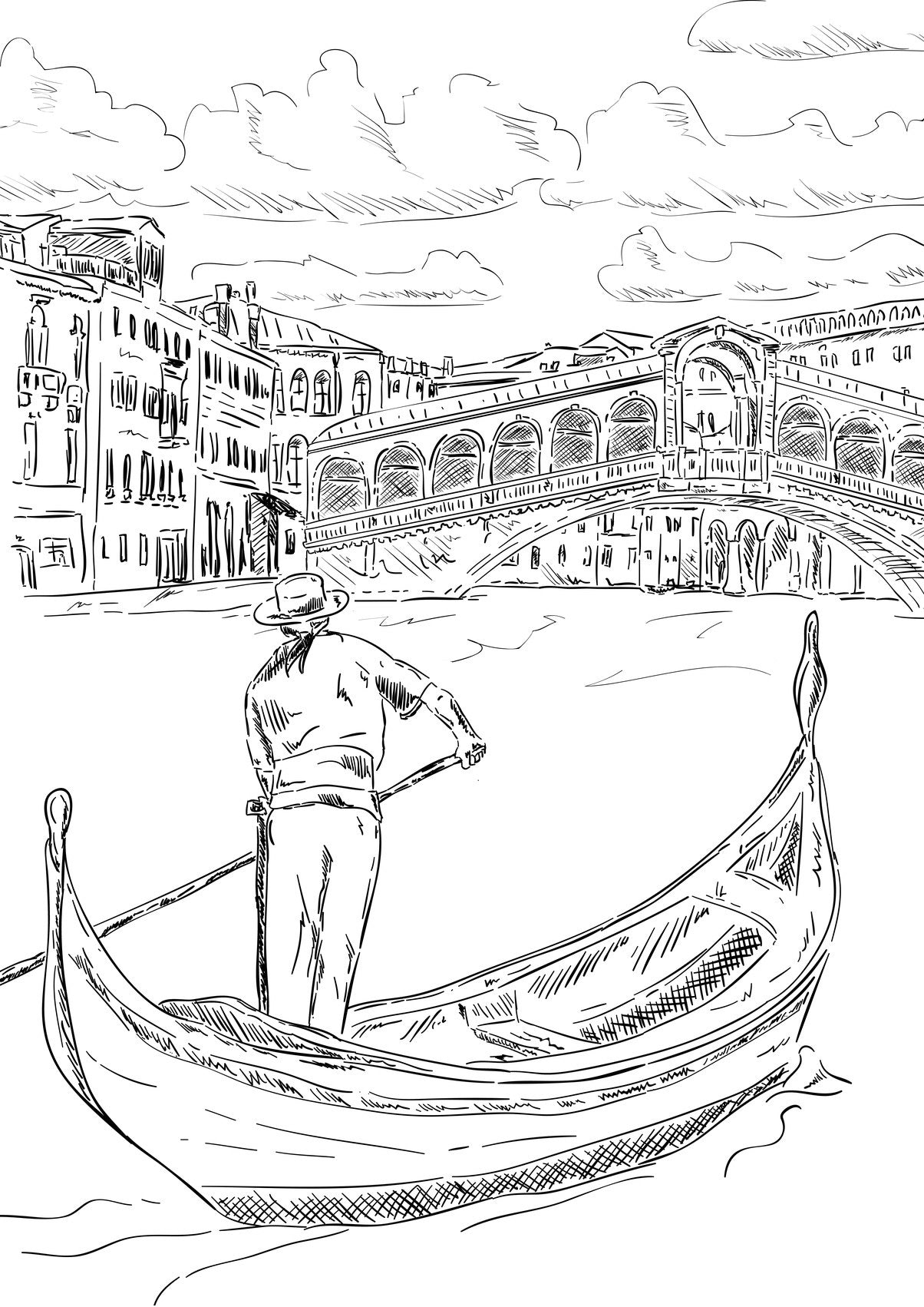 Venice Moments - Coloring (PDF Book) With Romantic Canals, Renaissance ...