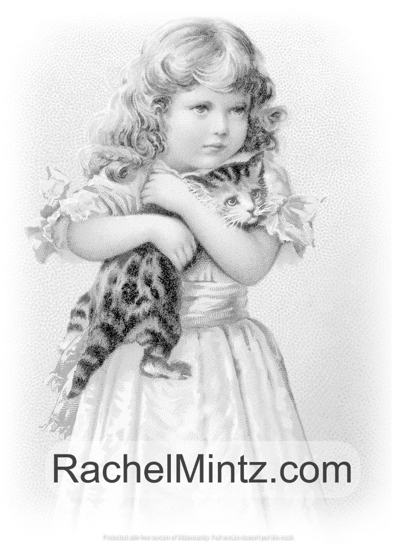 Vintage Beauty - Grayscale Victorian Children Printable Format Colorin ...
