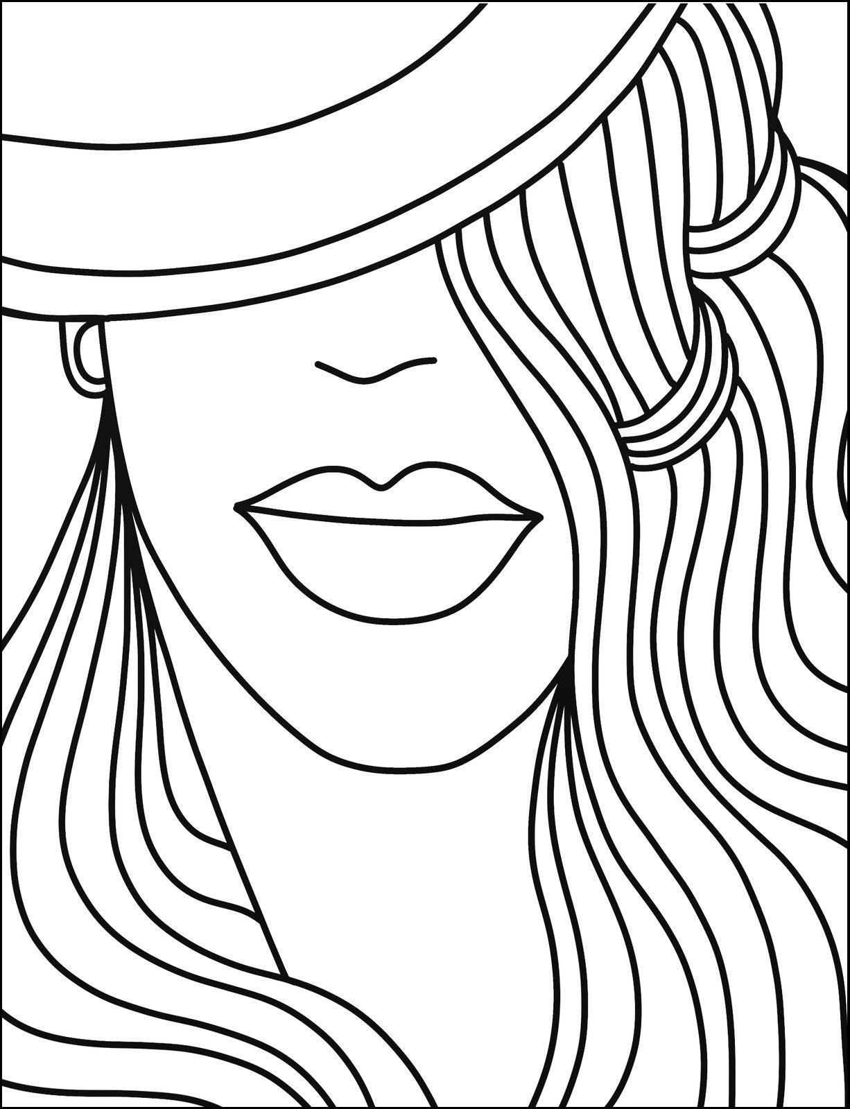 Visually Impaired Abstract Beauty Faces - Easy Coloring (PDF Book) For ...