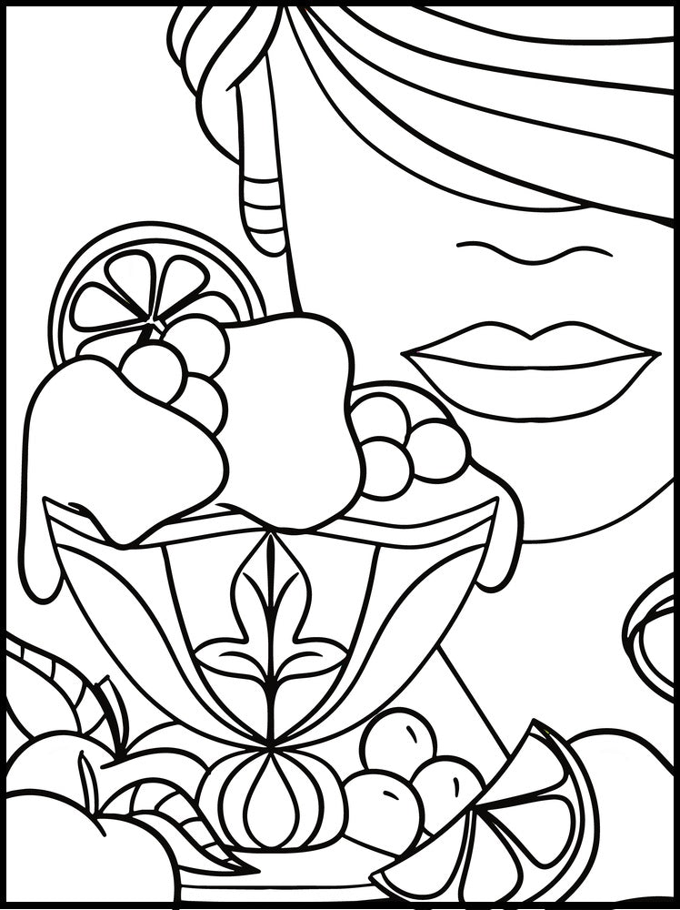 Visually Impaired Abstract Beauty Faces - Easy Coloring (PDF Book) For ...