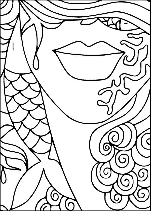Visually Impaired Abstract Beauty Faces - Easy Coloring (PDF Book) For ...