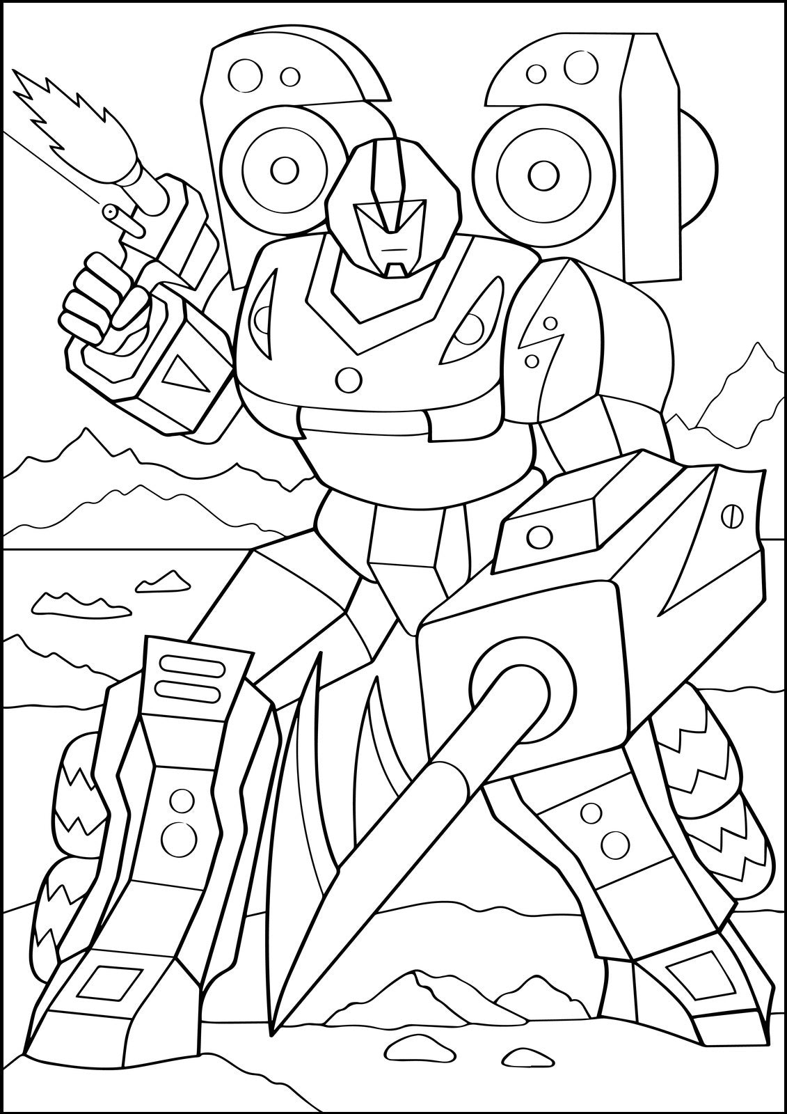 War Robots - Coloring (PDF Book) For Boys - Military Cyborgs & Futuris ...